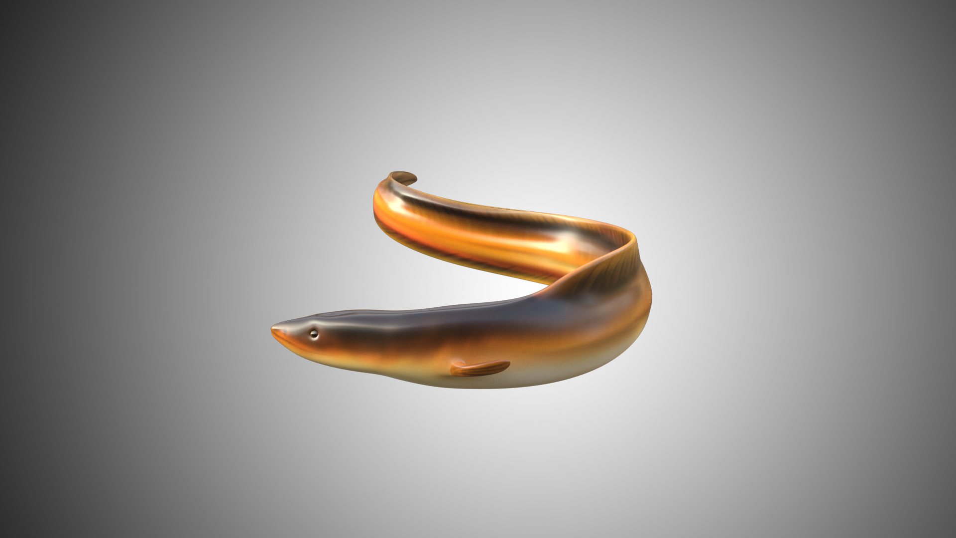 Electric Eel 3D Model Rigged and Low Poly Game ready