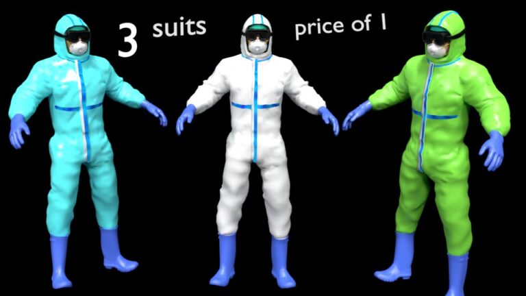 PPE Kit 3D Model Low Poly Game ready - Team 3d Yard