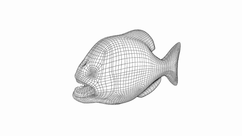 Piranha 3D Model Rigged and Low Poly Game ready