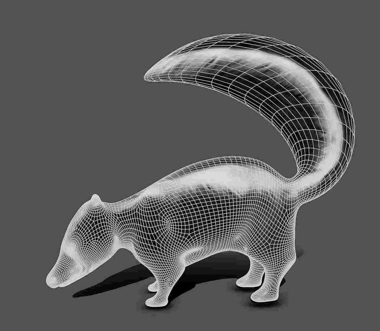 Skunk 3D Model Rigged Low Poly and Game ready - Team 3d Yard