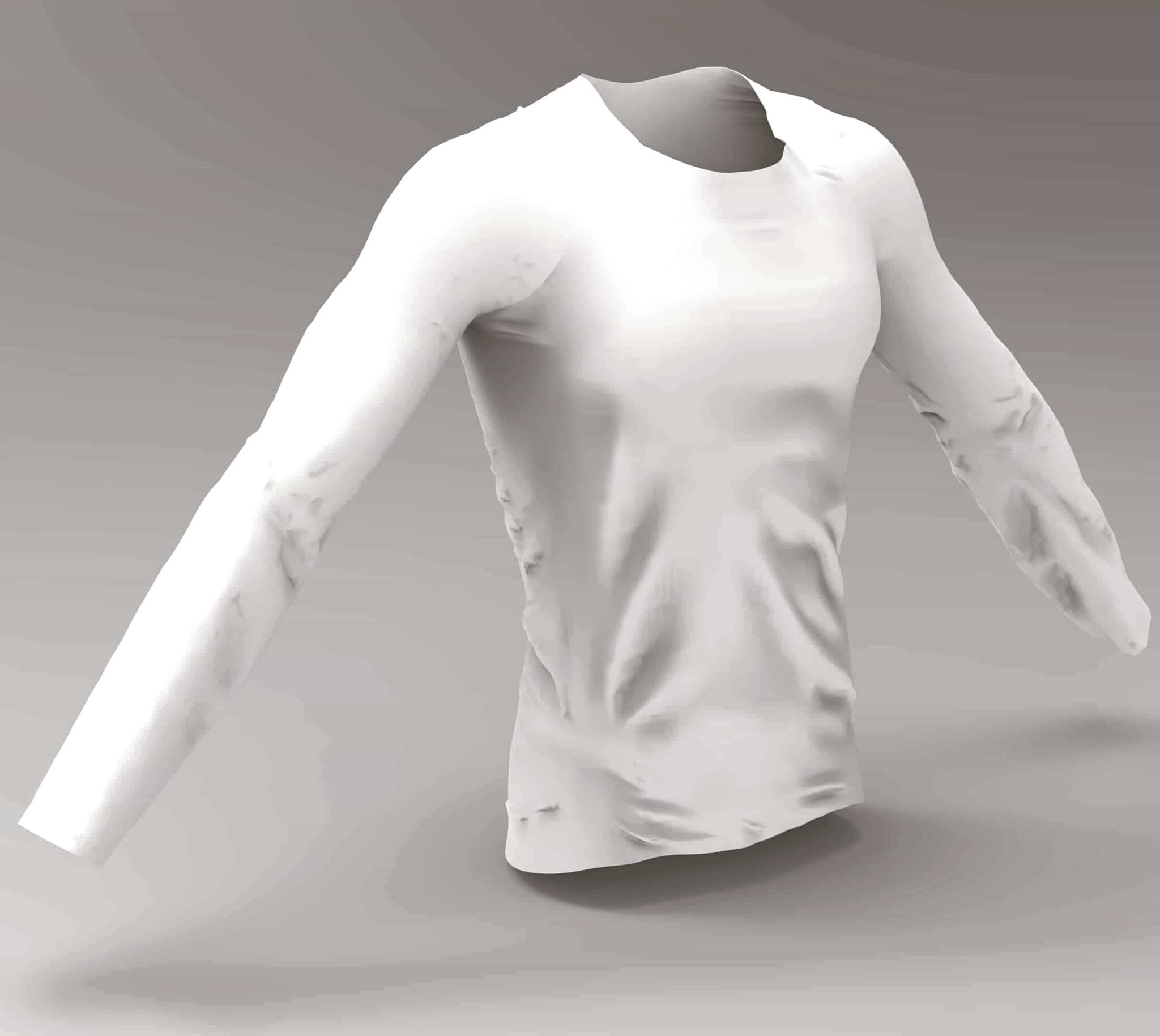 Full Sleeves T-Shirt 3D Model for advertisements and mock-ups Fbx obj