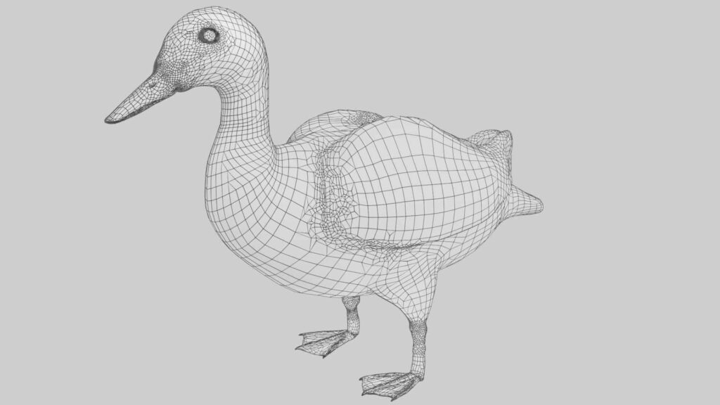 Duck 3D Model Rigged and Low Poly Game ready