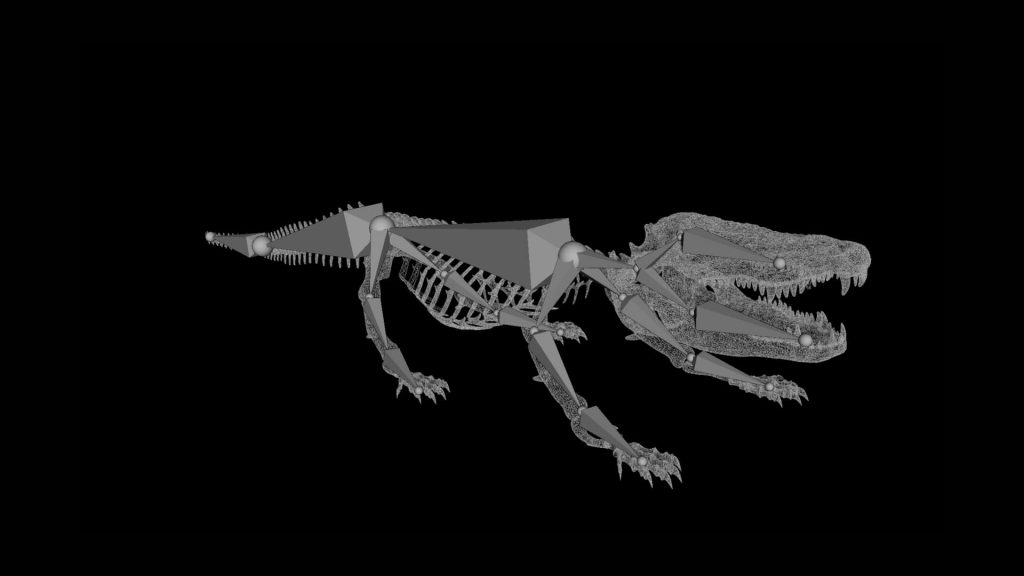 Alligator skeleton 3d model Rigged and low poly - Team 3d Yard