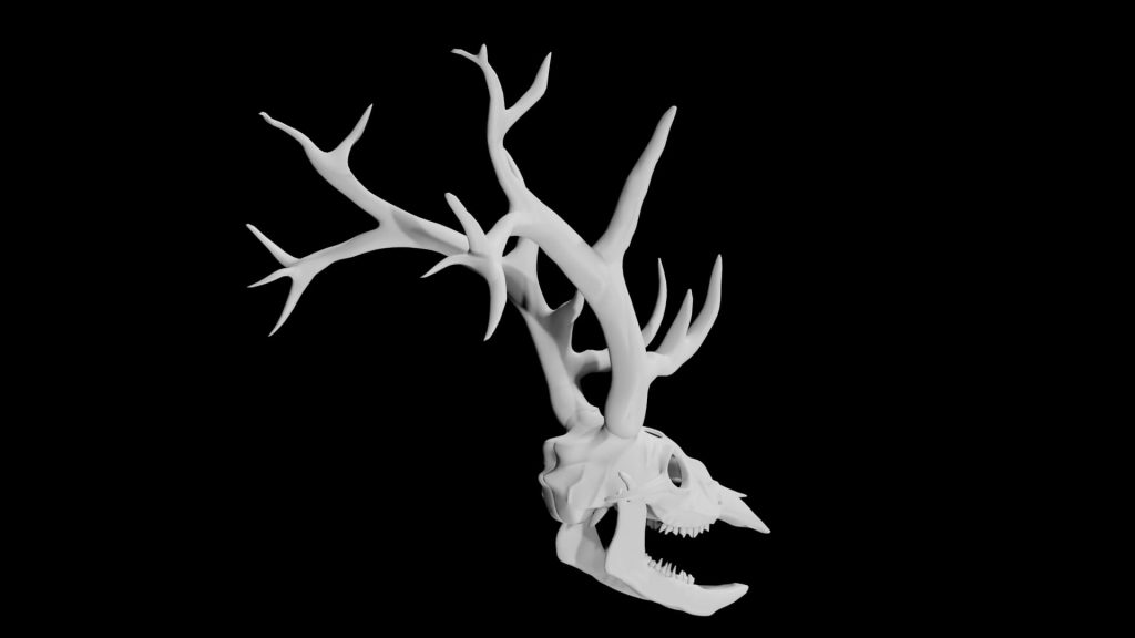 Deer skull 3d model Low Poly AR VR - Team 3d Yard