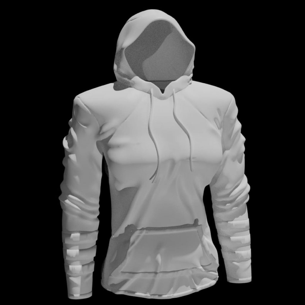 Female sweatshirt 3d model Low Poly AR 3d Model - Team 3d Yard