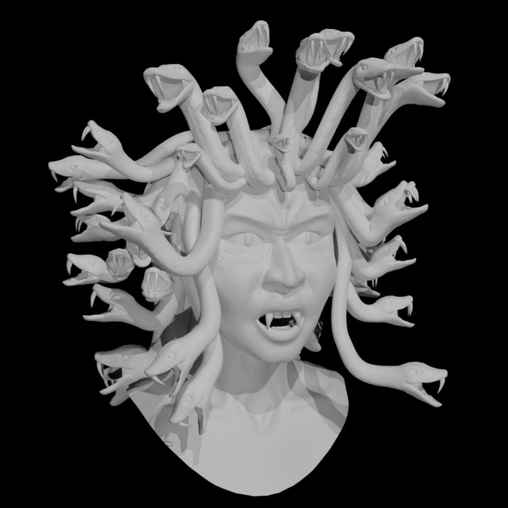 Medusa head 3d model Low Poly AR 3d Model - Team 3d Yard