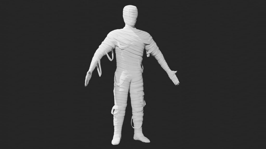 Mummy 3d model Low Poly AR 3D Model - Team 3d Yard
