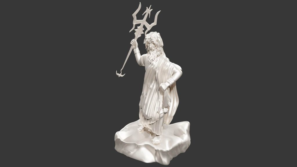 Poseidon Statue 3d model Low Poly AR 3d Model - Team 3d Yard