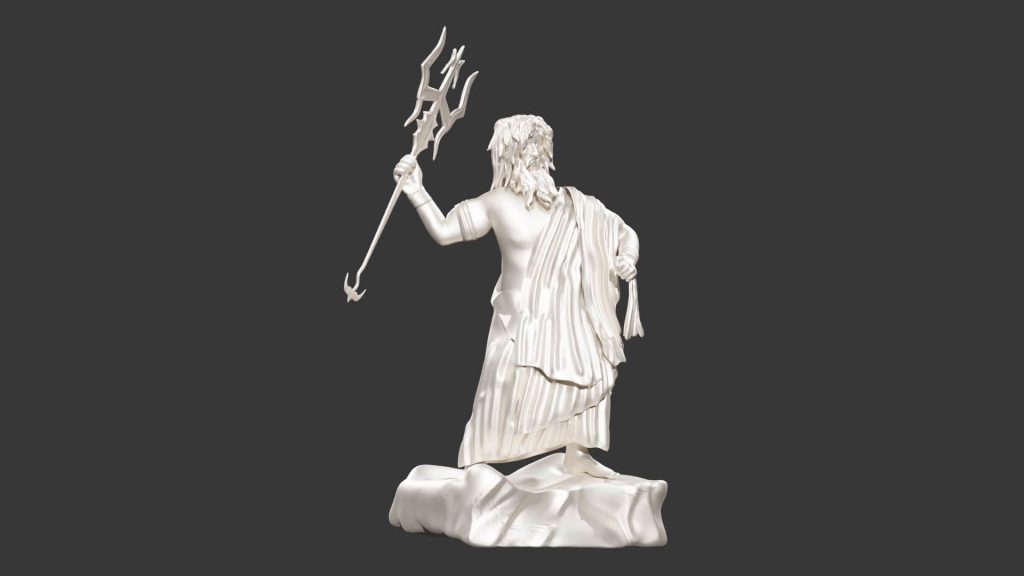 Poseidon Statue 3d model Low Poly AR 3d Model - Team 3d Yard