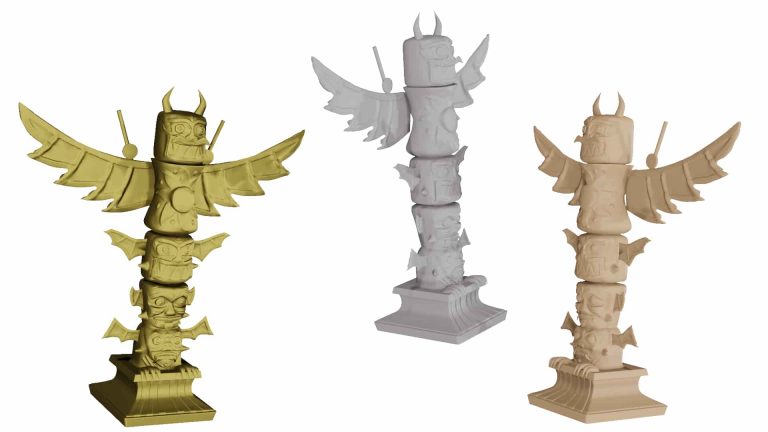 Totem pole 3d model Low Poly AR 3D Model - Team 3d Yard