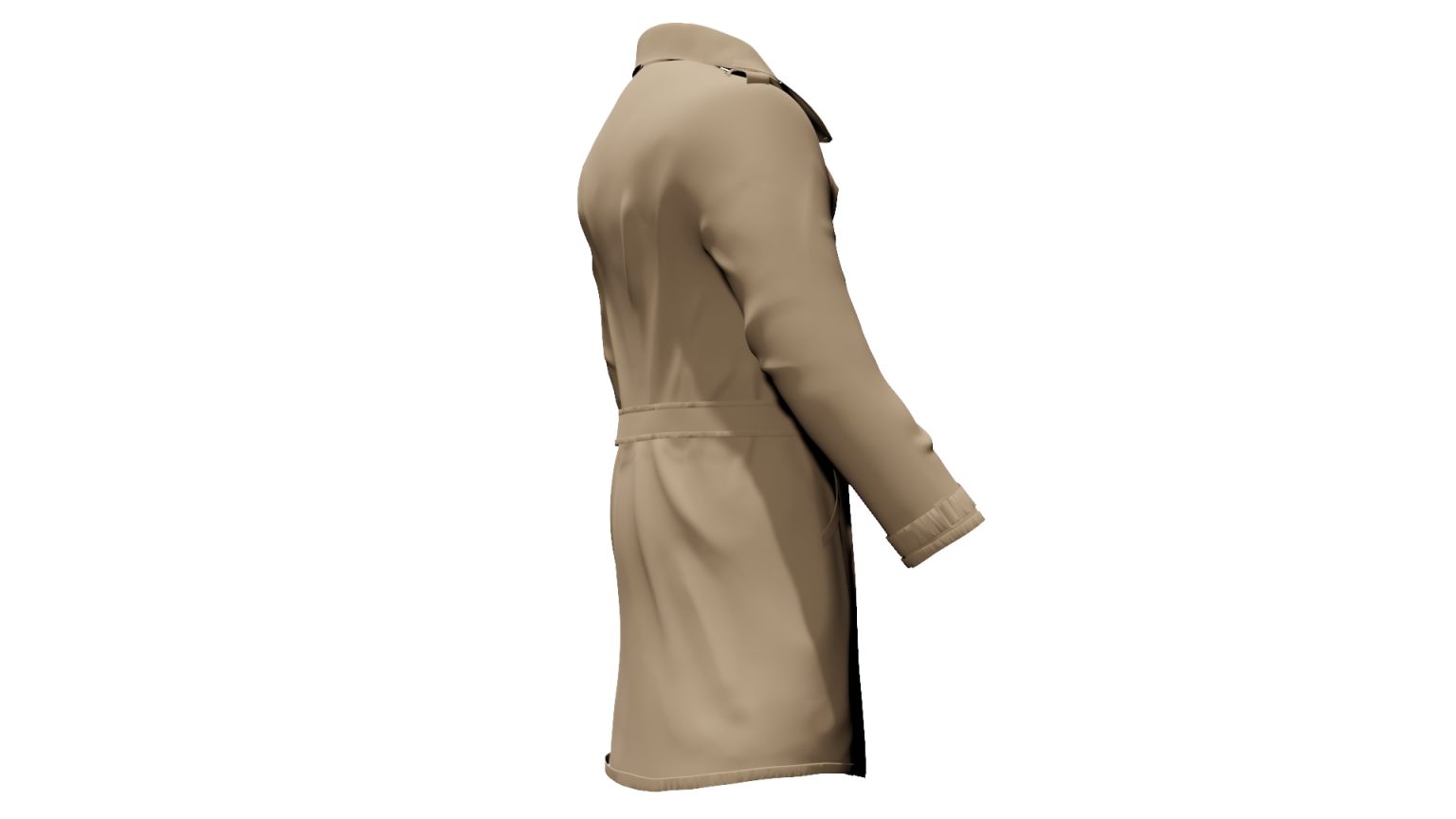Trench coat 3d model Low Poly AR 3D Model - Team 3d Yard