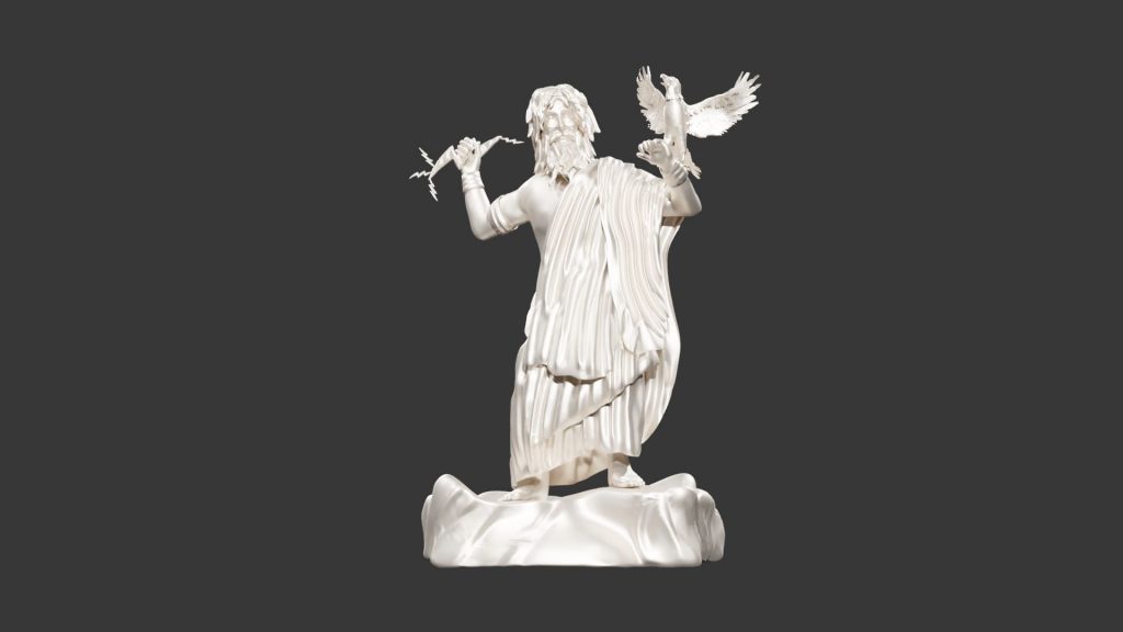 Zeus Statue 3d model Low Poly AR 3d Model - Team 3d Yard